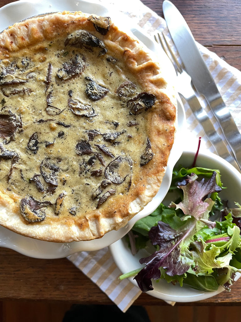 Pika's Farm Table Roasted Mushrooms Quiche